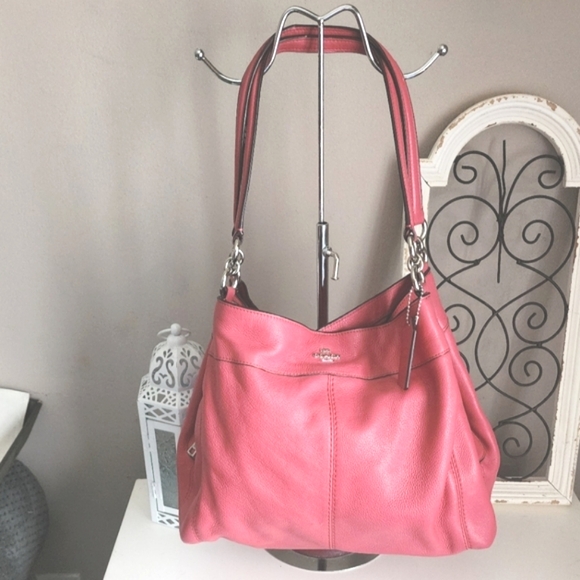 Coach | Bags | Coach Lexi Pink Pebbled Leather 3 Compartment Shoulder ...